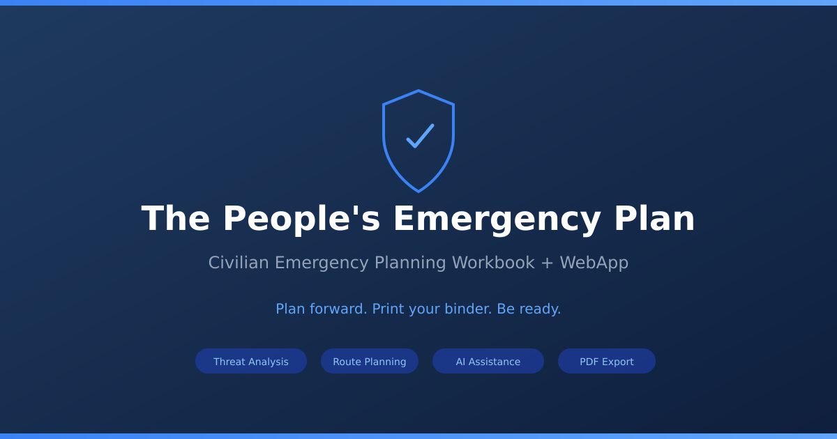 The People's Emergency Plan | Civilian Emergency Planning Workbook + WebApp